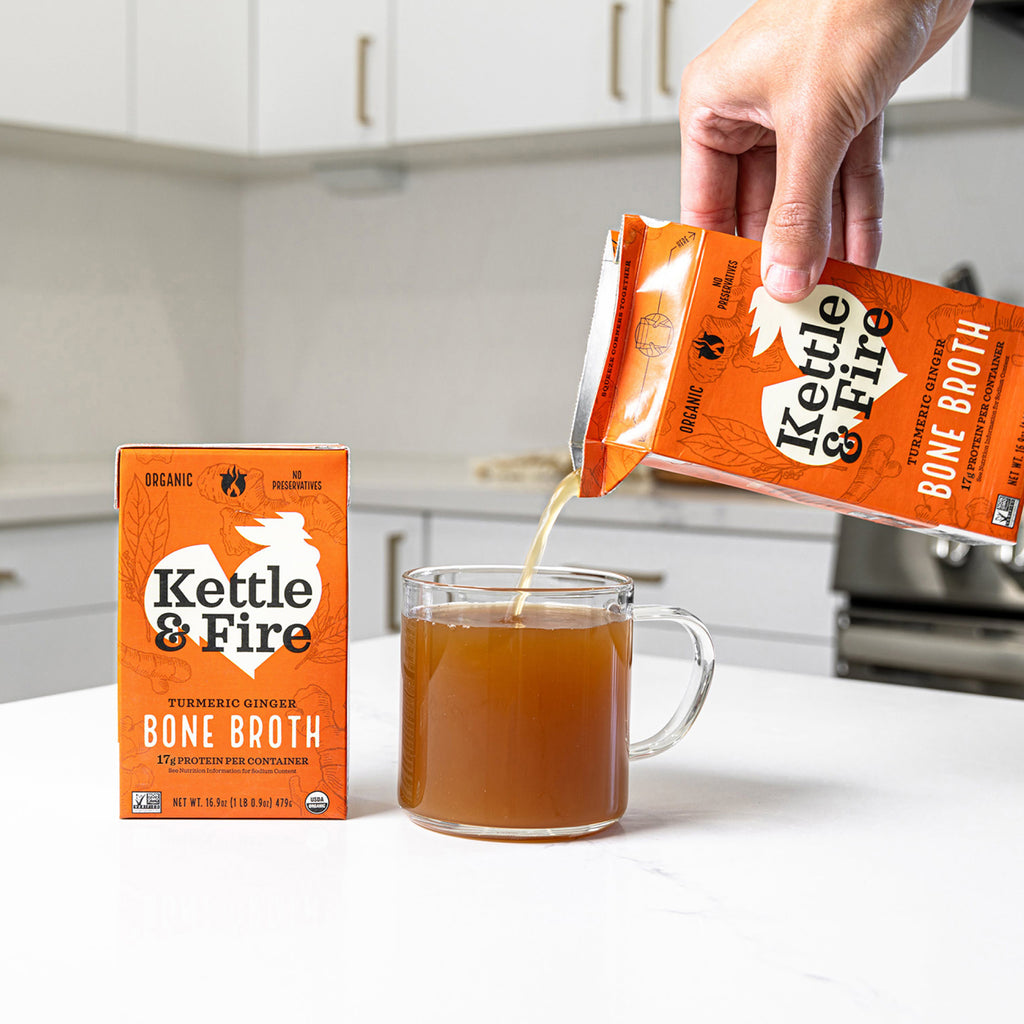 Turmeric Ginger Chicken Bone Broth | Turmeric bone broth [17g Protein ...