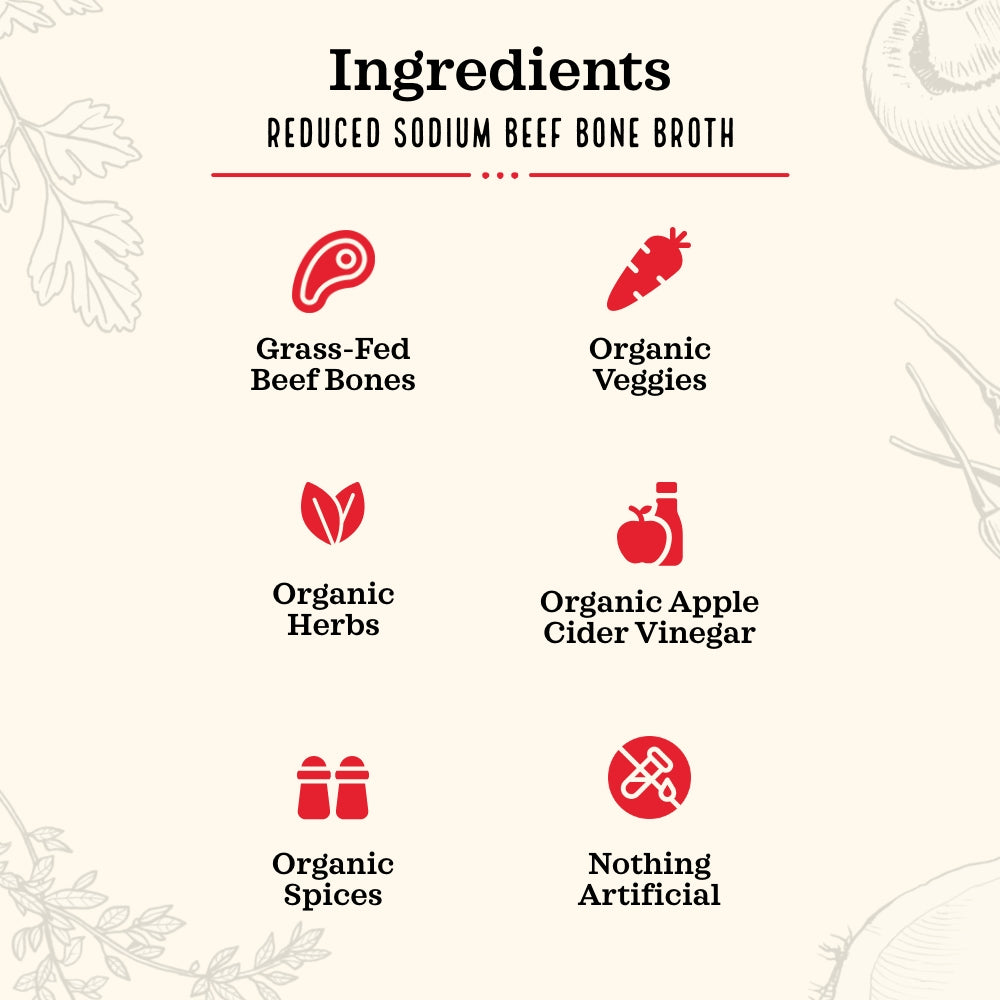 100% Grass-fed Beef Bone Broth [Reduced Sodium] – Kettle & Fire