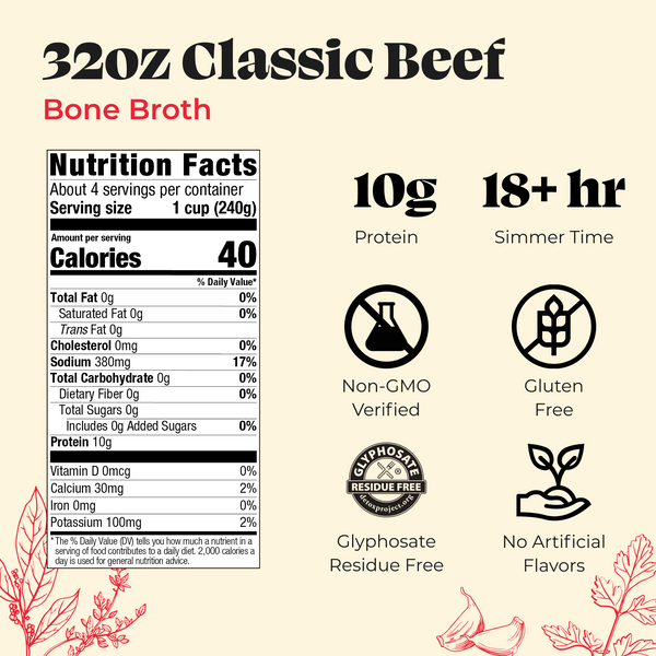100% Grass-fed Beef Bone Broth [10g protein/serving] – Kettle & Fire